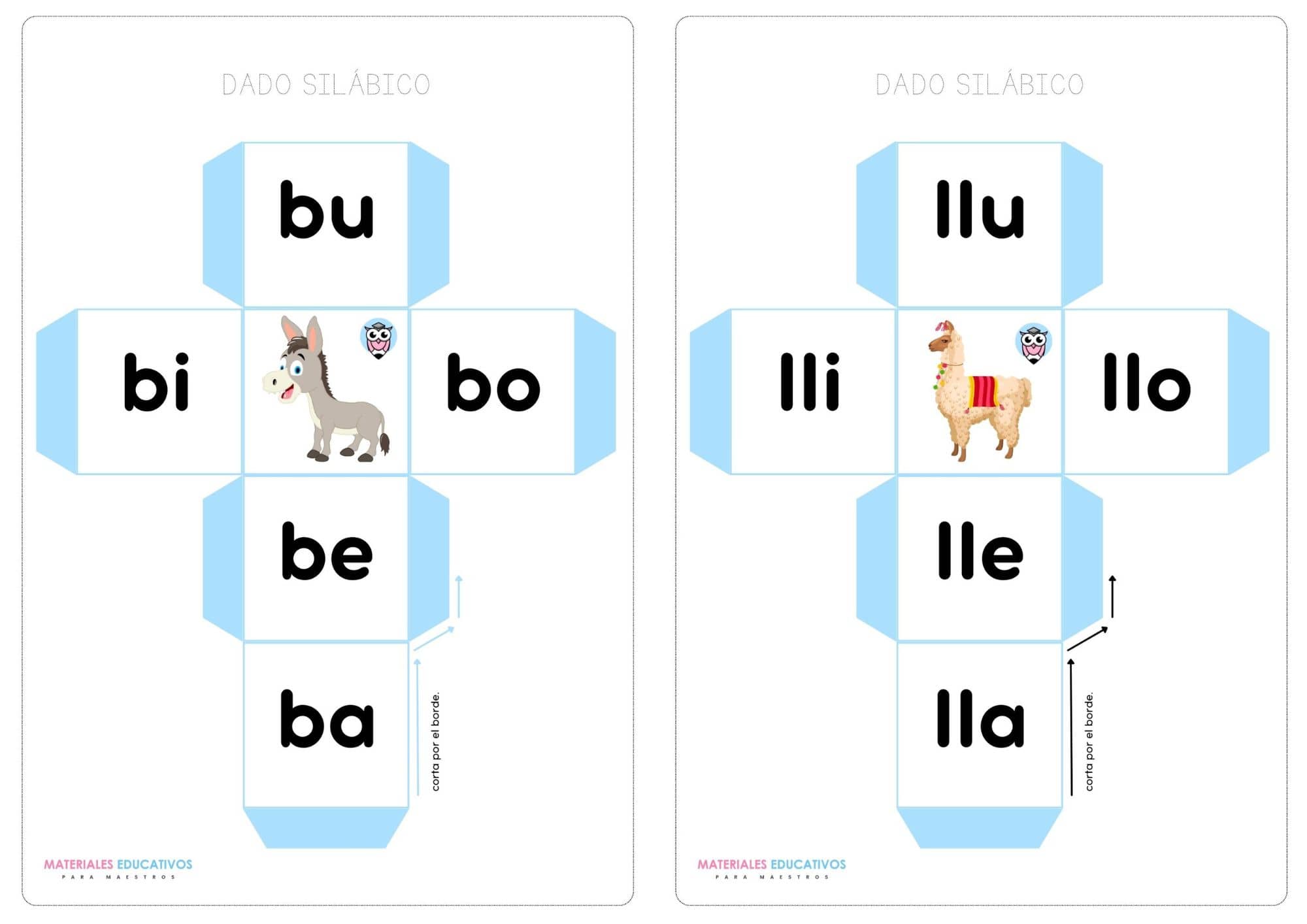 Dados de Silabas Simples en pdf - Materiales Educativos Para Maestros