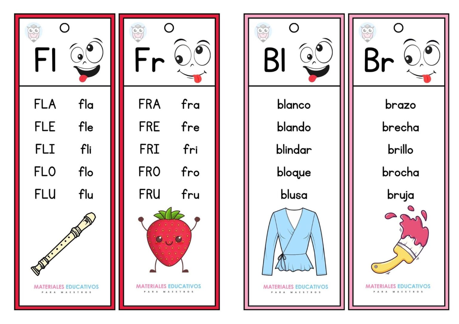 Llavero de Silabas Trabadas en PDF - Materiales Educativos Para Maestros