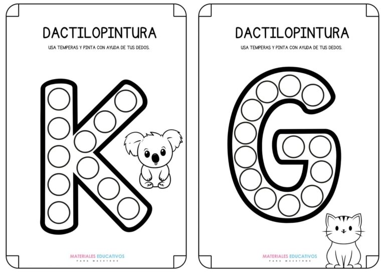 Fichas de Dactilopintura del Abecedario - Materiales Educativos Para ...