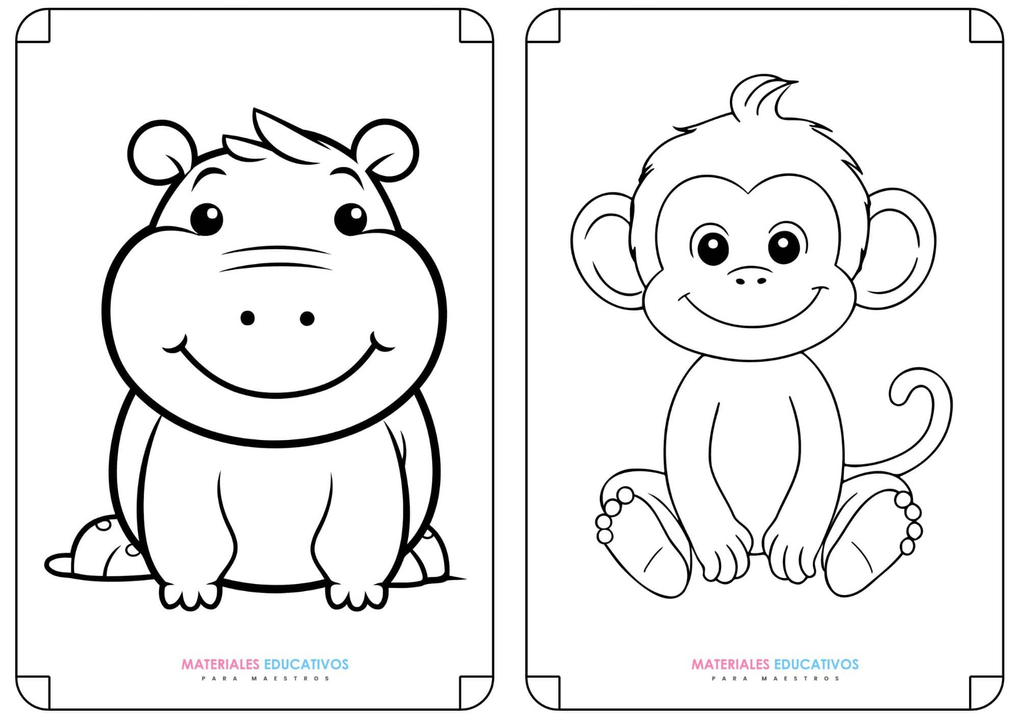Dibujos de Animales Para Pintar - Materiales Educativos Para Maestros