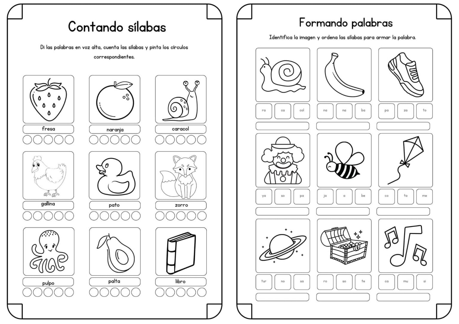 Ejercicios De Conciencia Silabica - Materiales Educativos Para Maestros