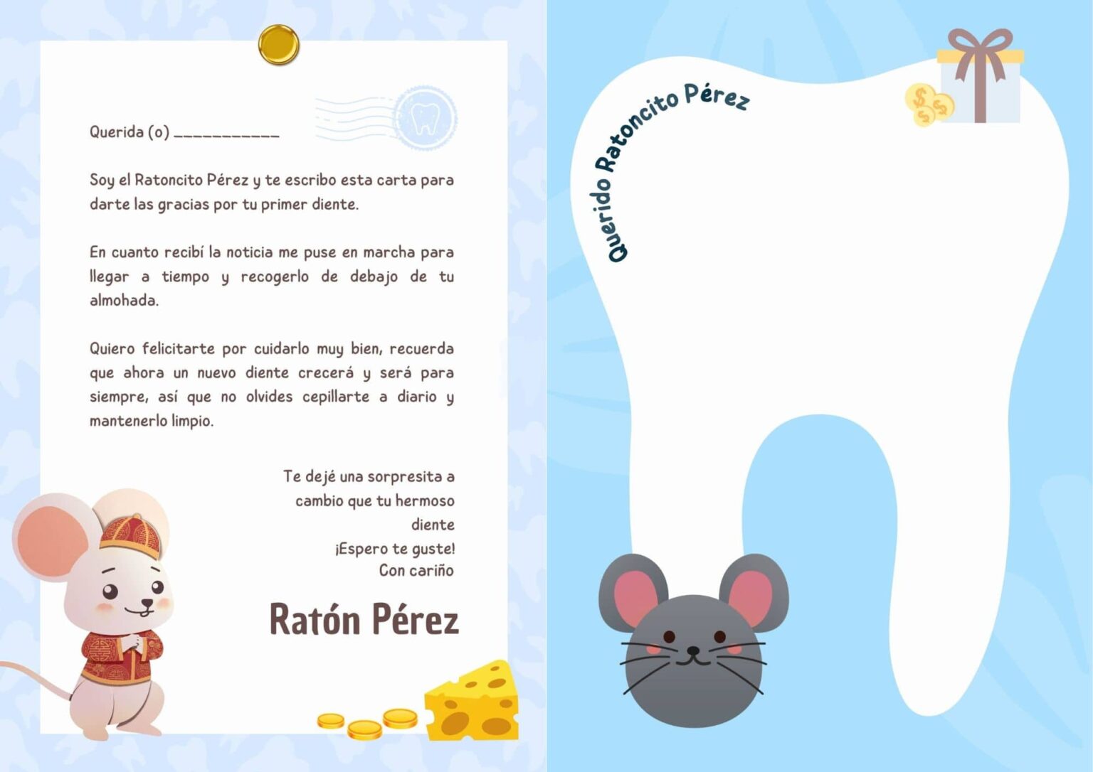 CARTA AL RATON PEREZ, PLANTILLAS - Materiales Educativos Para Maestros